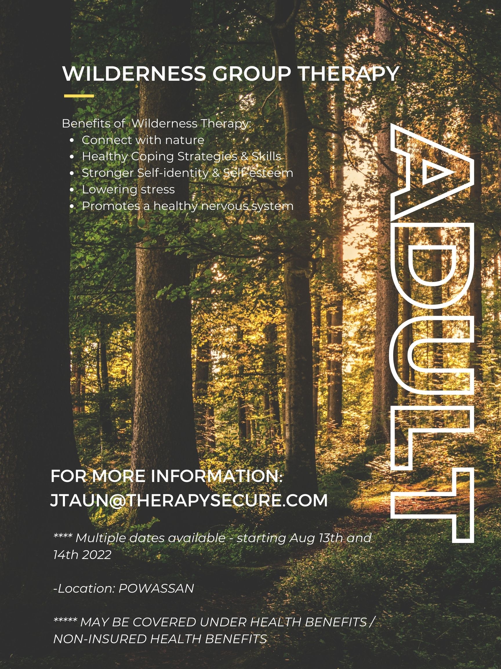 Wilderness Therapy | North Bay Counselling Services